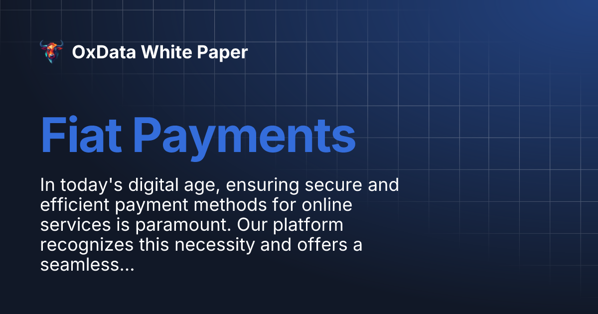 Fiat Payments | OxData White Paper