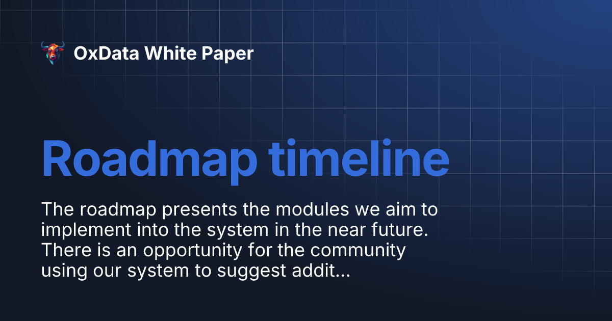 Roadmap timeline | OxData White Paper